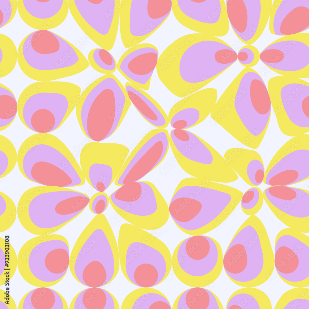 Seamless pattern with abstract silhouette organic oval shapes. Vector ...