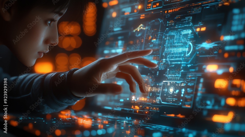 AI-Powered Virtual Assistant: A sleek, holographic virtual assistant ...