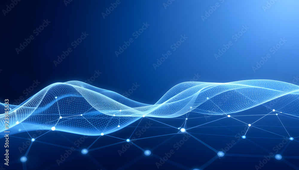 Abstract line waves, Digital waves, Business graph waves and technology ...