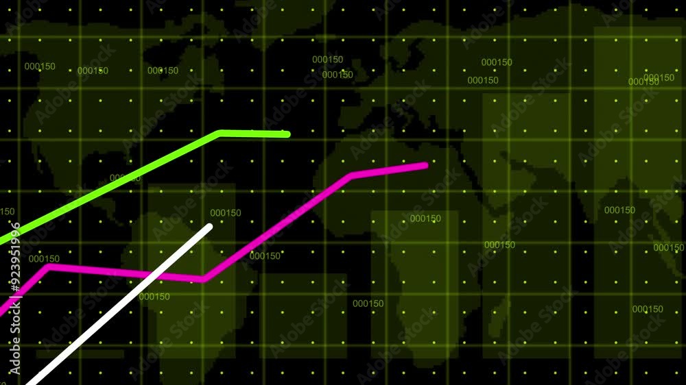 Infographic growing line chart graph, business development competition ...