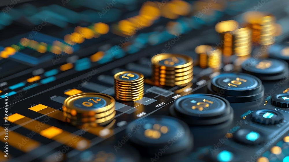 Investment and ROI background featuring detailed analytics and ...