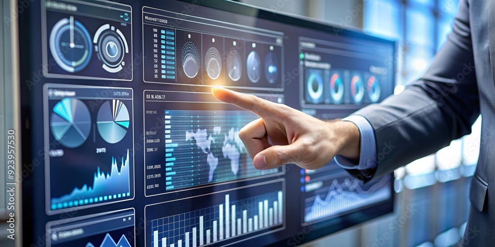 Businessman Analyzing Flowchart on Laptop. A professional male business ...