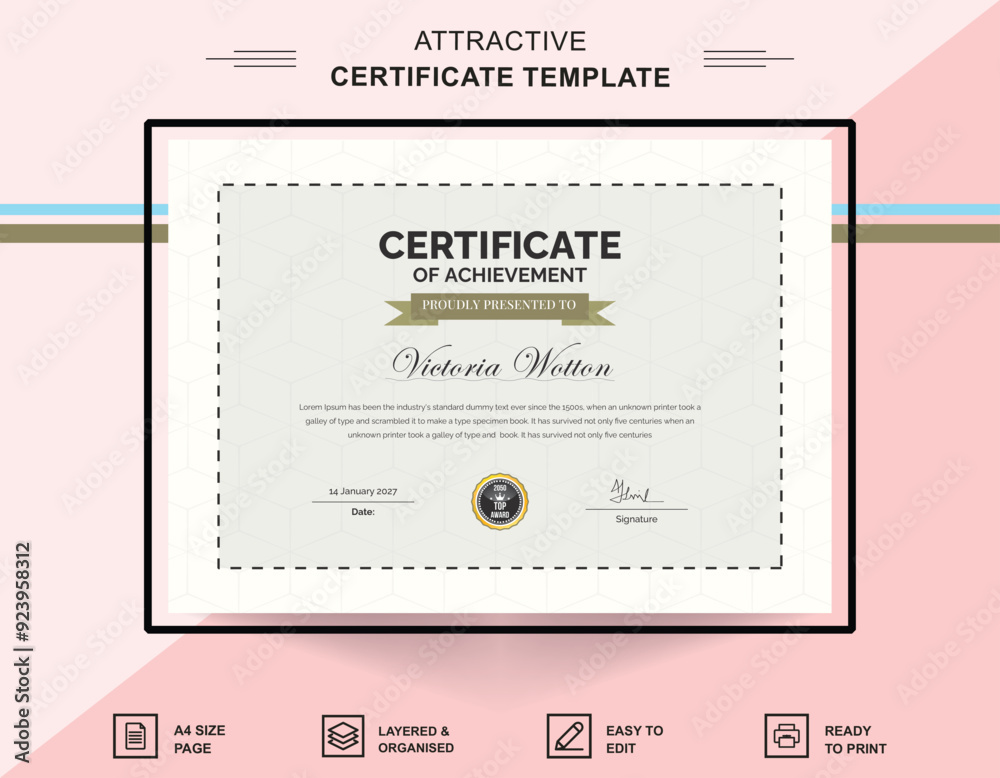 certificate of achievement 2025, certificate of appreciation, modern ...