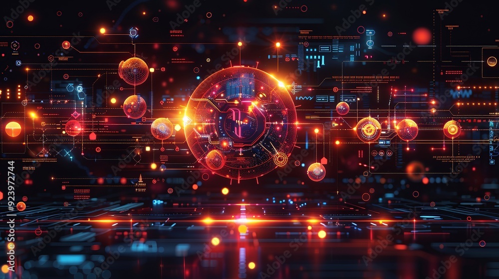 Quantum mechanics and field theory background highlighting fundamental ...