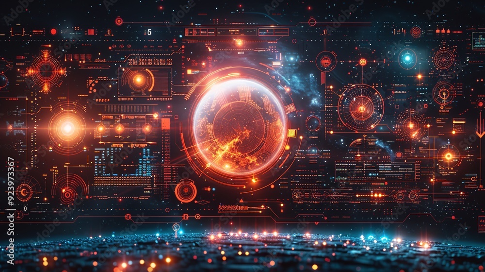 Superposition and interference physics background showcasing the ...