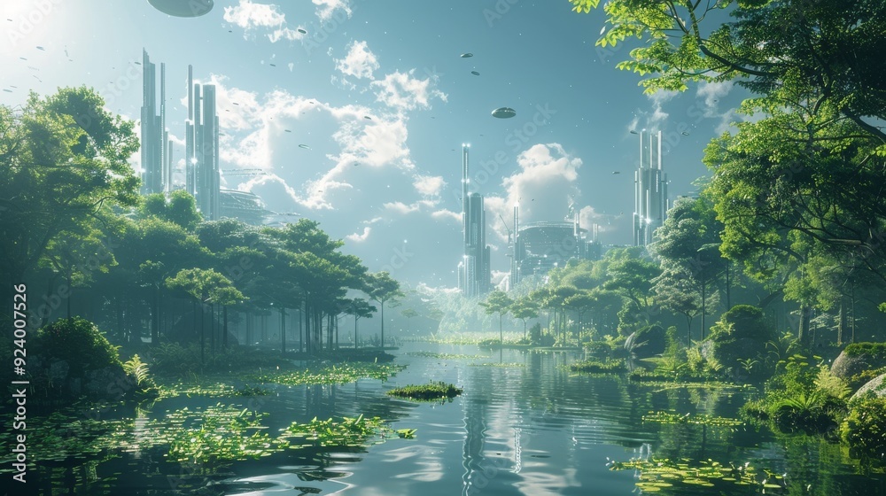 AI-Powered Environmental Restoration Projects: A scene depicting AI ...