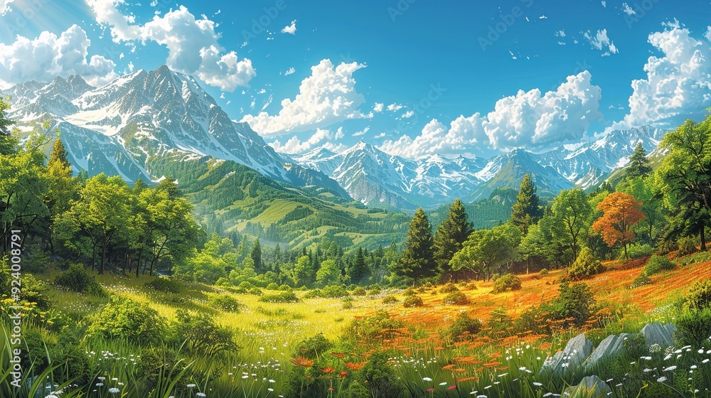 Visualize global warming effects with a before-and-after scene showing a vibrant ecosystem ...