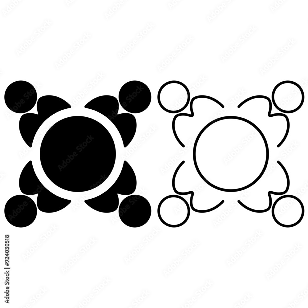 Brainstorming and teamwork icon. Business meeting. Debate team ...