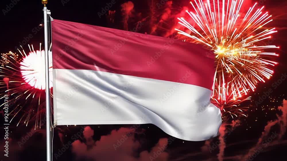 Colorful fireworks illuminate the night sky, featuring a prominent ...