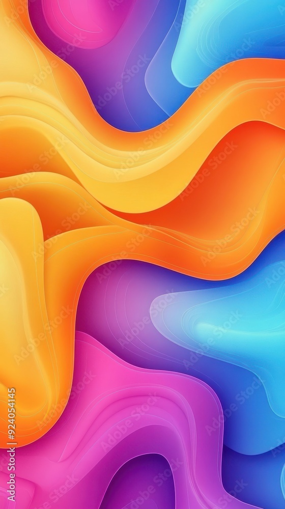 Smooth, seamless loop of abstract shapes and lines in vibrant colors, ideal for use as an eye ...