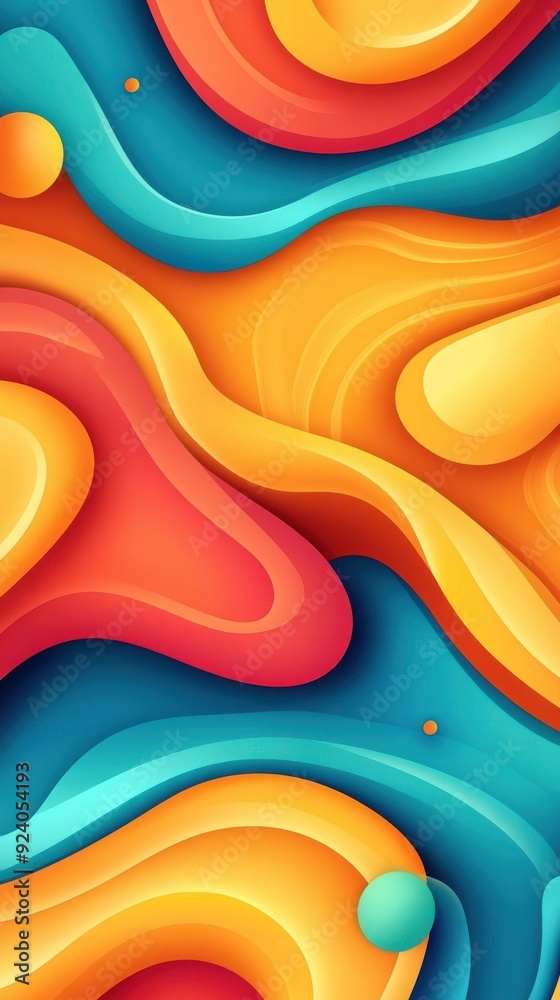 Smooth, seamless loop of abstract shapes and lines in vibrant colors, ideal for use as an eye ...