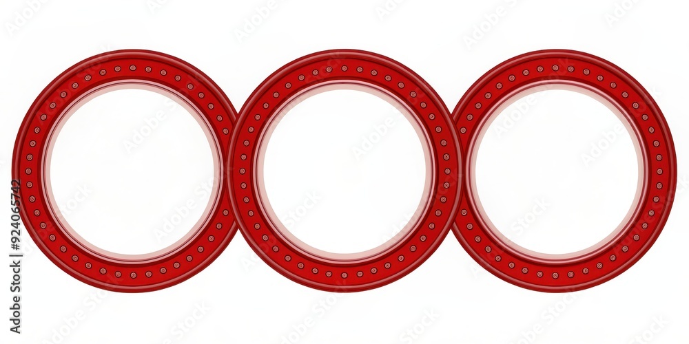 Red circular border background with three circles , red, circles ...