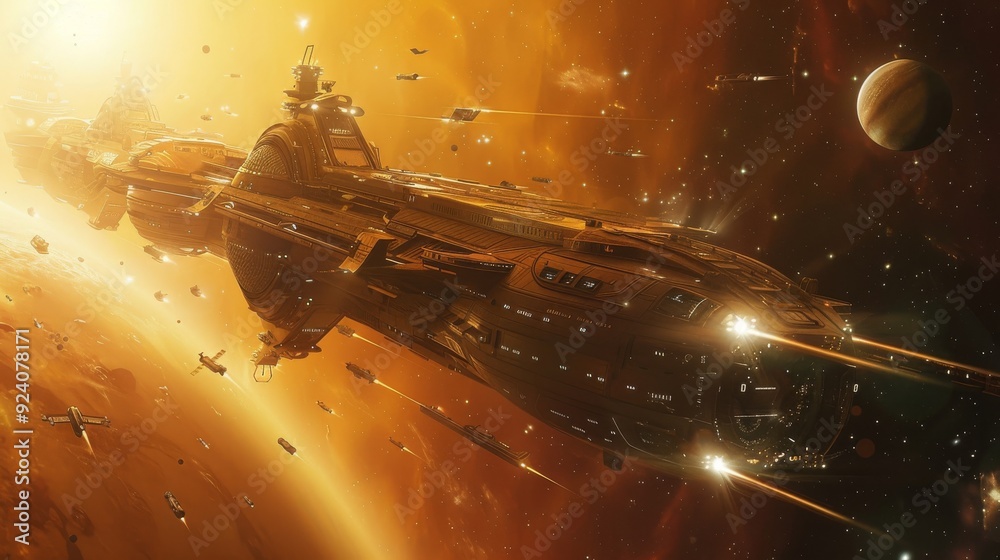 Space Exploration Technology: A depiction of futuristic spacecraft and ...