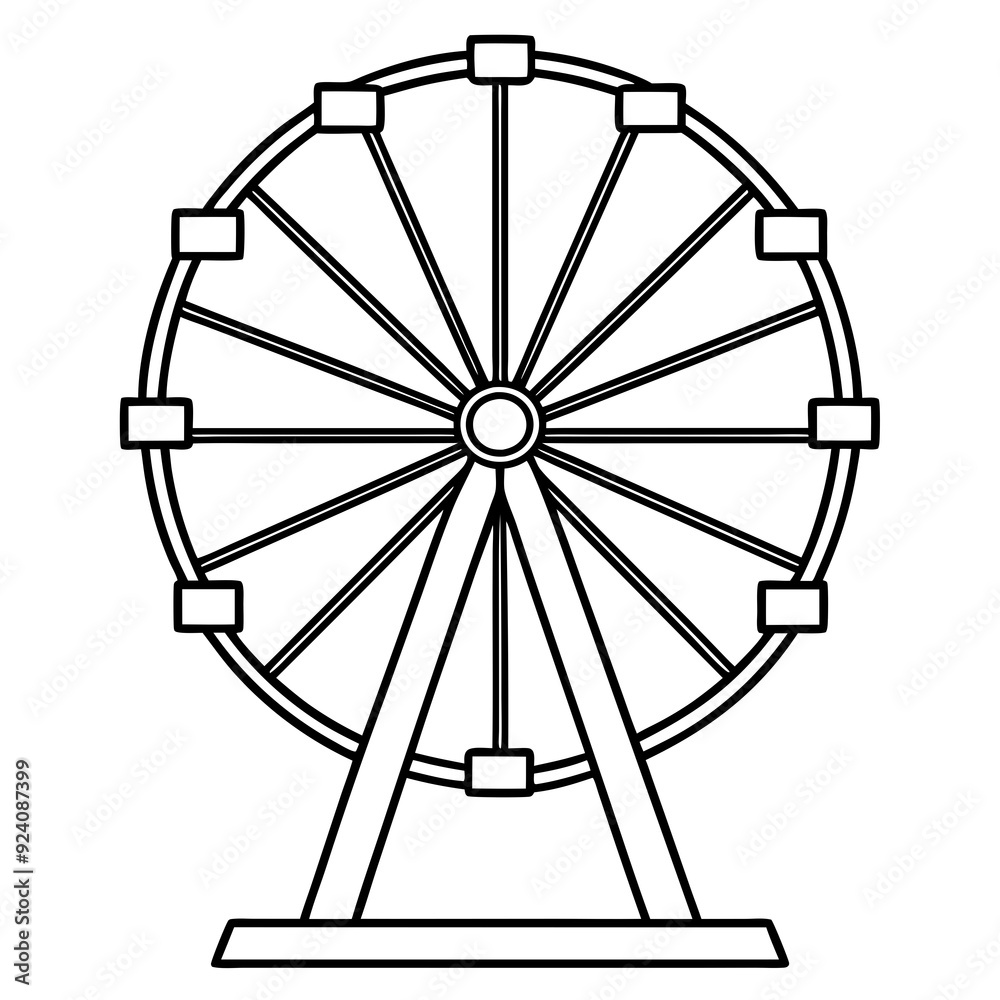 Ferris Wheel Vector Art - Detailed Drawing with SVG Files, Cricut Cut ...