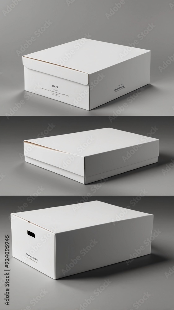 Professional Packaging Box Mockup Displaying Front, Side, and Top Views ...