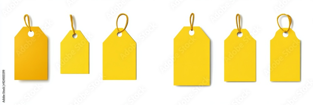 Vector, blank price tags. Price tags in yellow PNG. Price tag, label ...