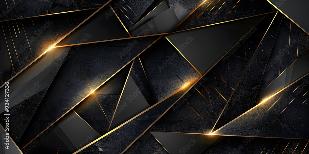 geometric black gold background. luxurious textured background of lines ...