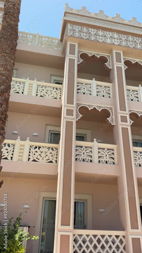 A residential building in Egyptian Eastern style features ornate ...