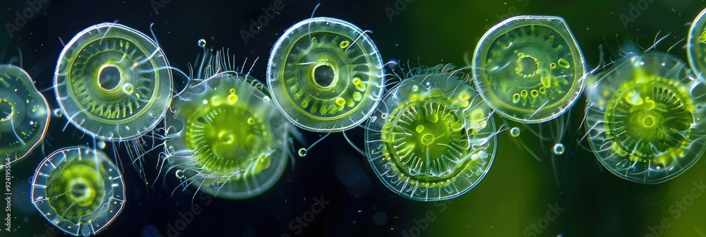 Pinnularia cell division in freshwater phytoplankton, illustrating the ...