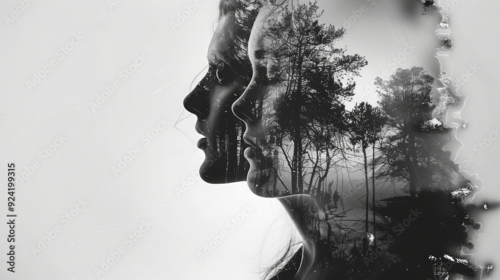 Surreal Double Exposure Art Combining Human Portraits with Natural ...