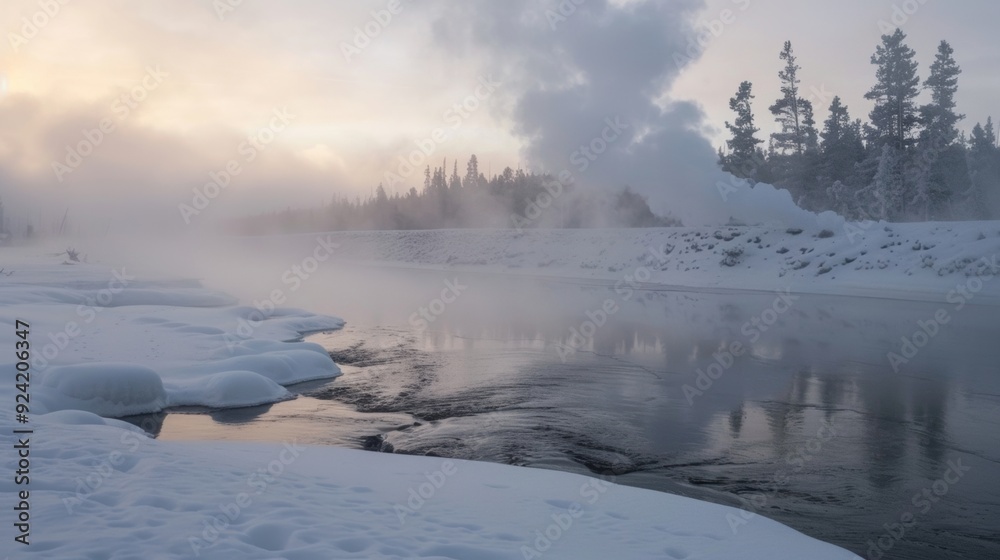 The surreal sight of steam rising from a series of hot springs creating ...