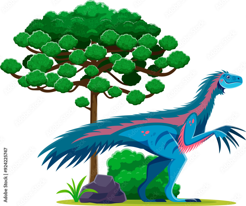 Therizinosaurus prehistoric dinosaur at Late Cretaceous era landscape ...
