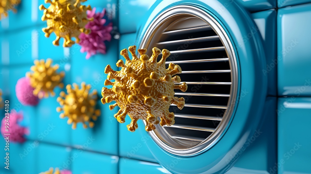 49. Pathogen growth on bathroom air vents, [germs, bathroom], [showing ...