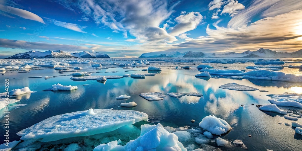 Arctic Meltdown stock photo of ice melting in polar region, melting ice ...