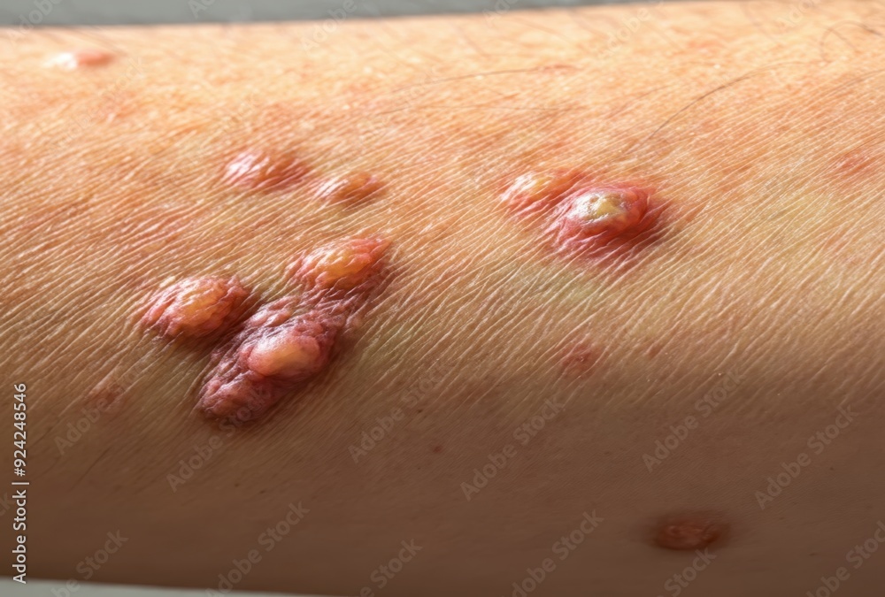 Detailed Close-Up of Monkeypox Skin Lesions A Visual Representation of ...