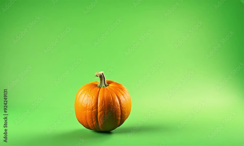 Floating pumpkin against vibrant green screen background with ai ...