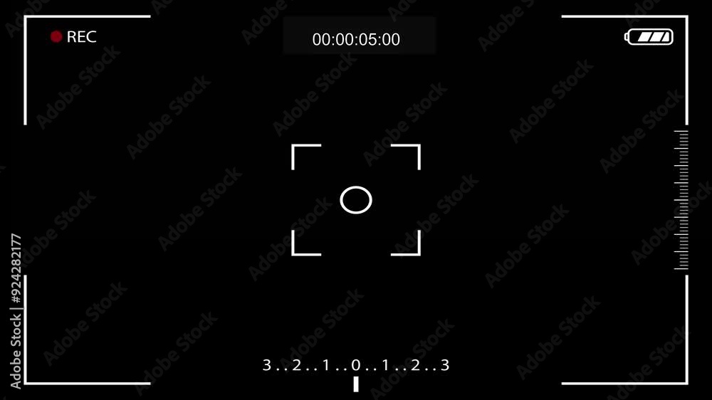 Video Camera Recording Screen Low Battery Signal. Camera recording ...