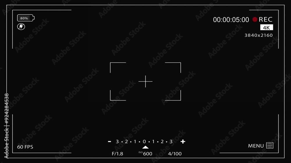 Video Camera Recording Screen Low Battery Signal. Camera recording ...