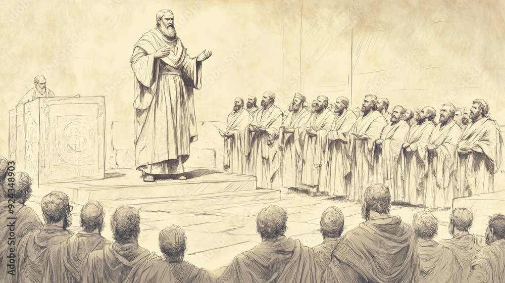 Bible Wall Art of Leviticus, The Priests Begin Their Ministry, High ...