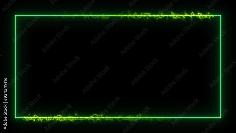 Abstract green energy frame border. looping animation, Alpha channel ...