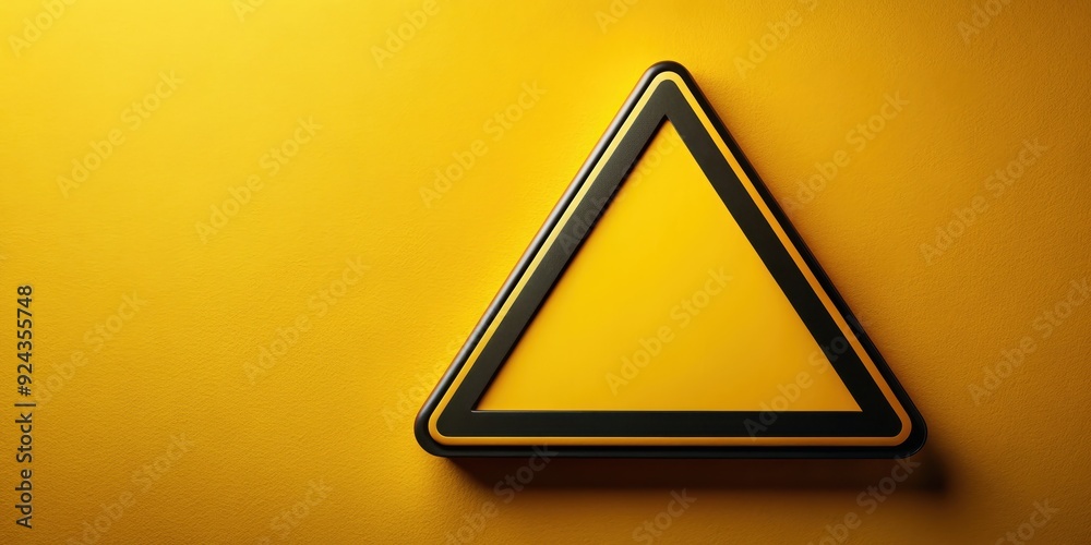 Warning triangle sign with yellow background and black border, caution ...