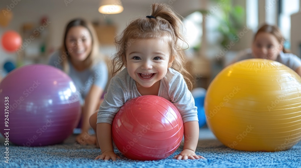 class led by pediatric physical therapist helping mothers exercise with ...