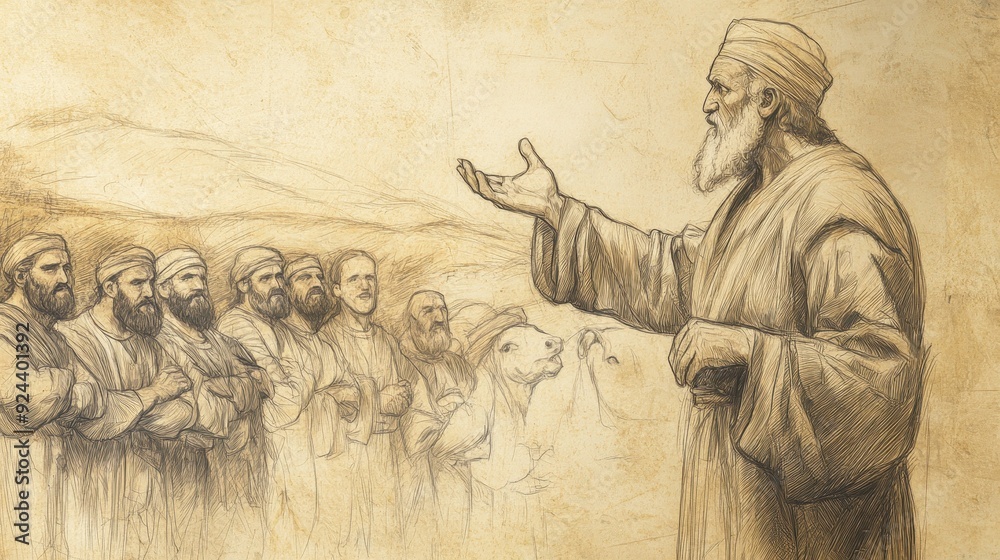 Deuteronomy's Ox Law: Moses teaching not to muzzle ox treading grain ...