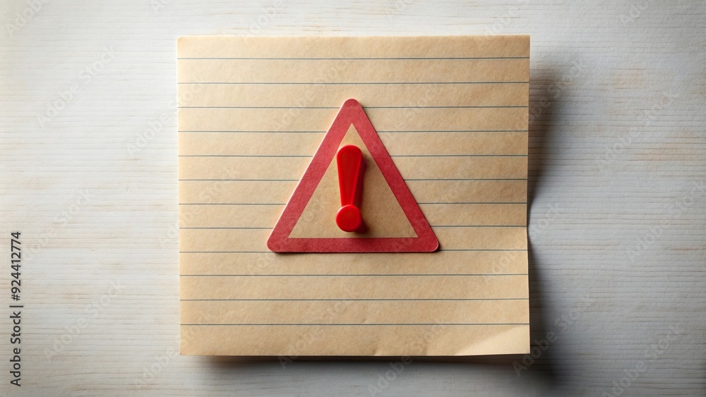 Paper alert showing a hand holding up a red warning sign with ...