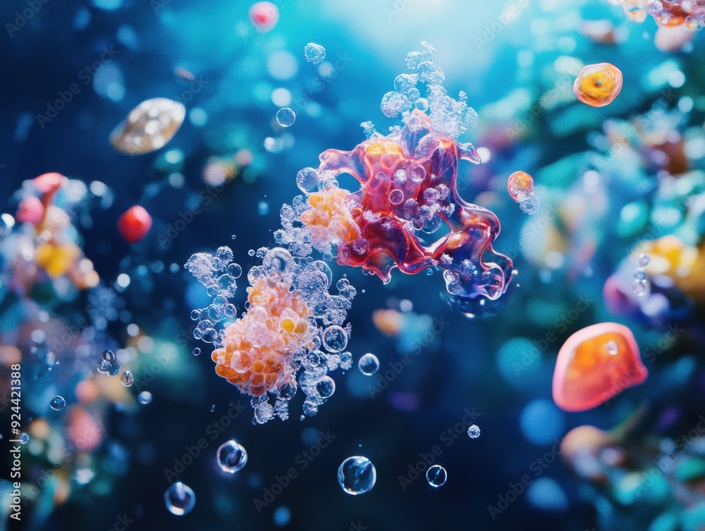 Plankton drift through a vibrant, tropical lagoon, their crucial role ...