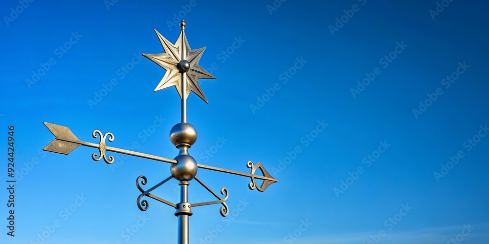 Wind vane with directional indicators pointing north, south, east, and ...