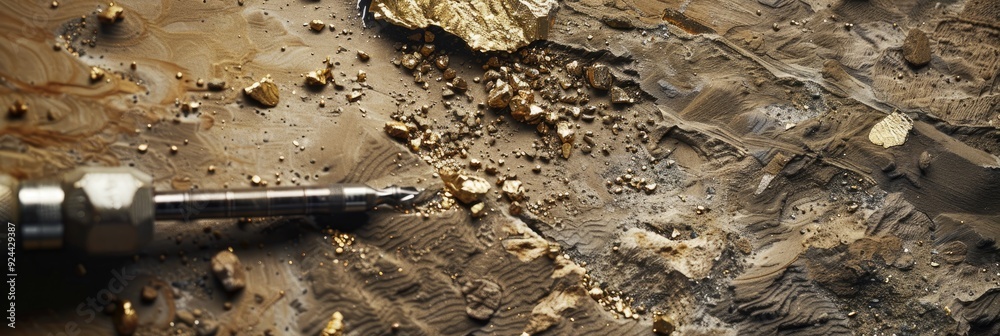 Core sample drilling for gold exploration using granite with quartz ...