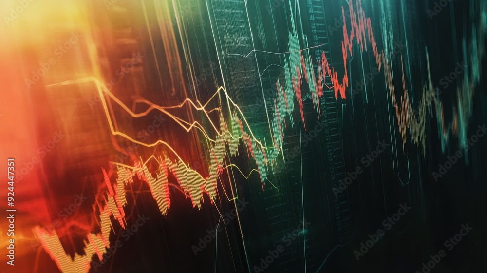 A financial chart with lines resembling veins, showing the pulse and ...