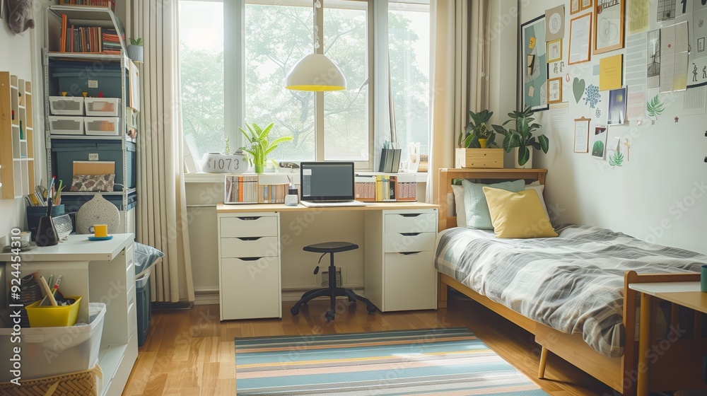 An interior design for a college dorm room Stock Photo | Adobe Stock