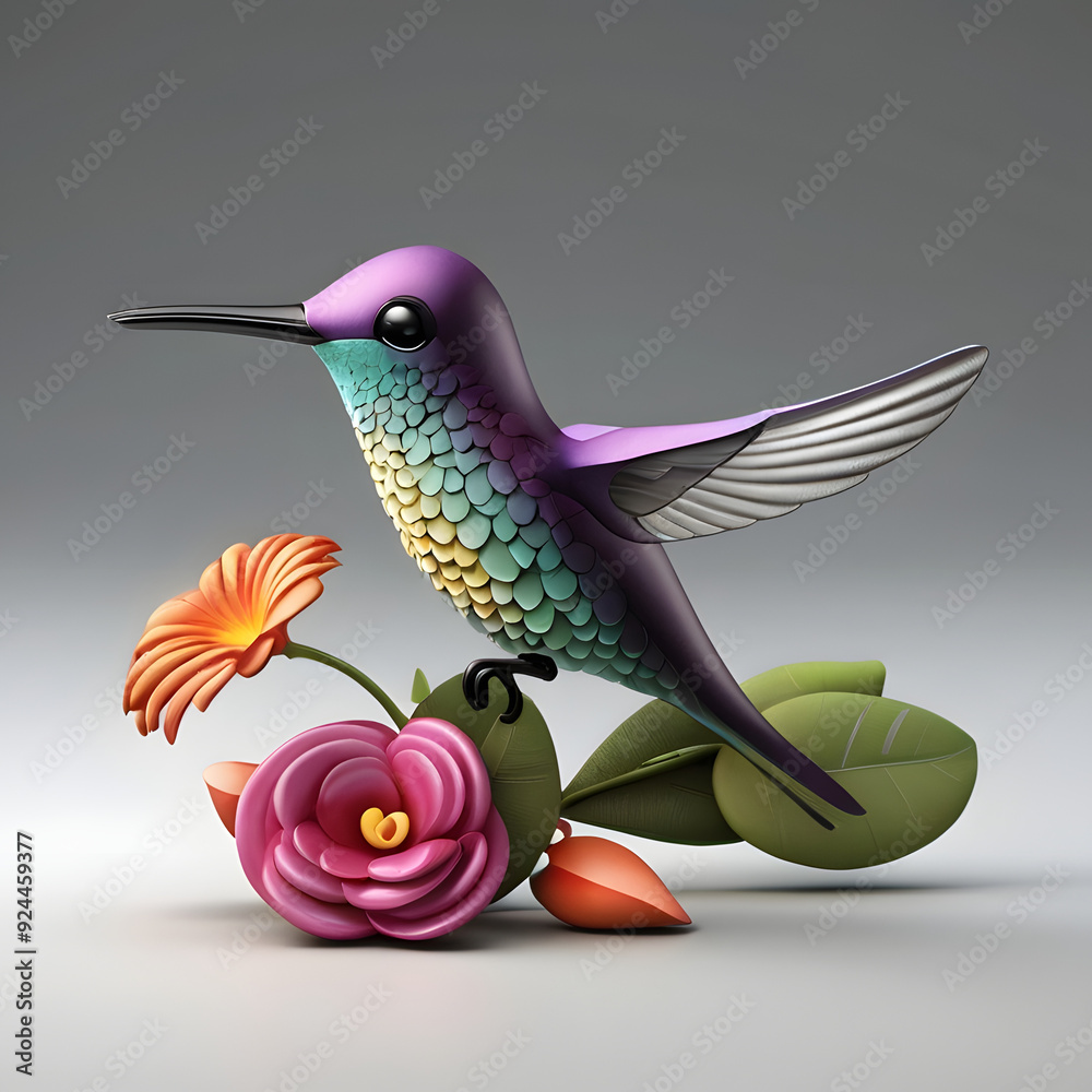 3d Illustration of a Cute single bird logo on a white background,3d ...