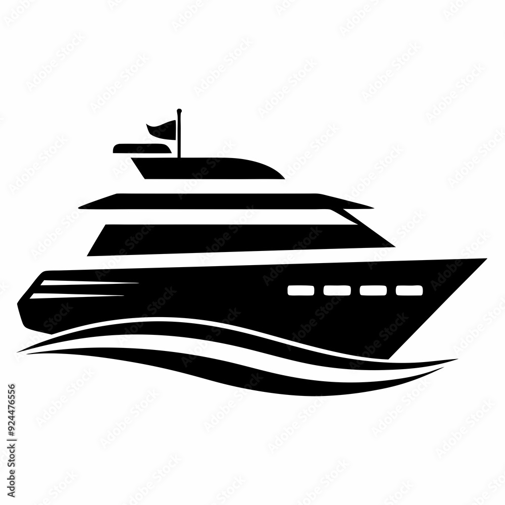 luxury yacht isolated on white, luxury yacht vector illustration ...