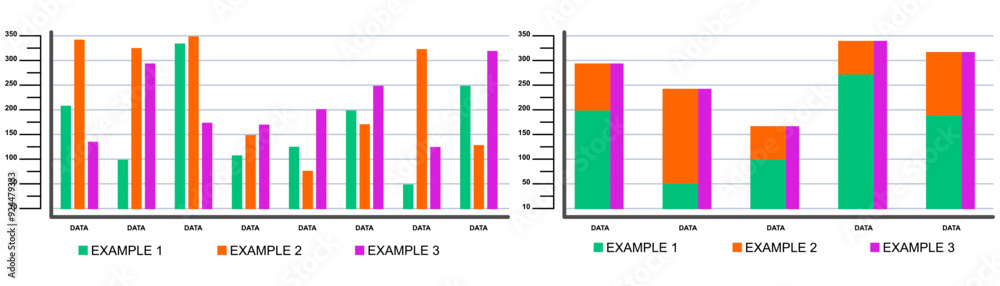 Editable bar infographics collection charts ,corporate report ,data ...