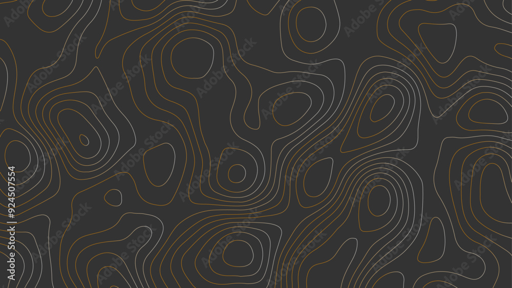 topographic wavy map golden line background.Topographic map background ...