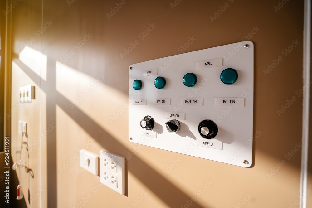Electrical Panel with Power Switch and Outlet: A picture of an ...