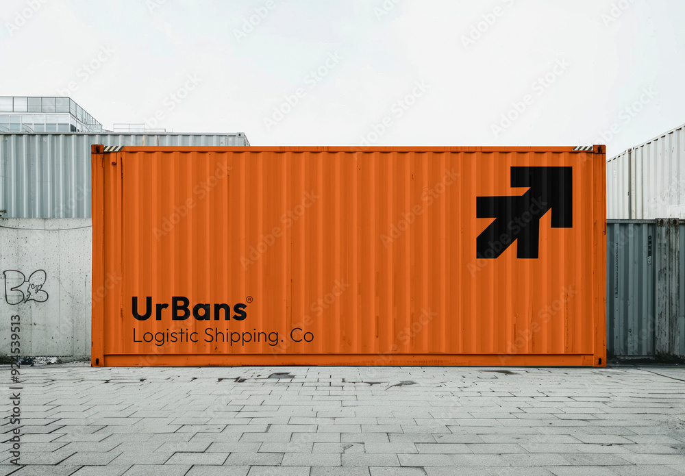 Shipping Container Mockup With Generative AI Stock Template | Adobe Stock