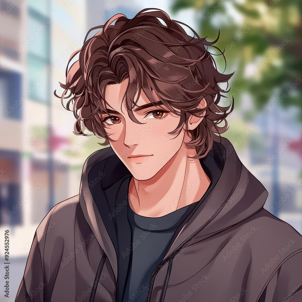 Discover the charm of a hot anime guy with stunning brown eyes, perfect ...